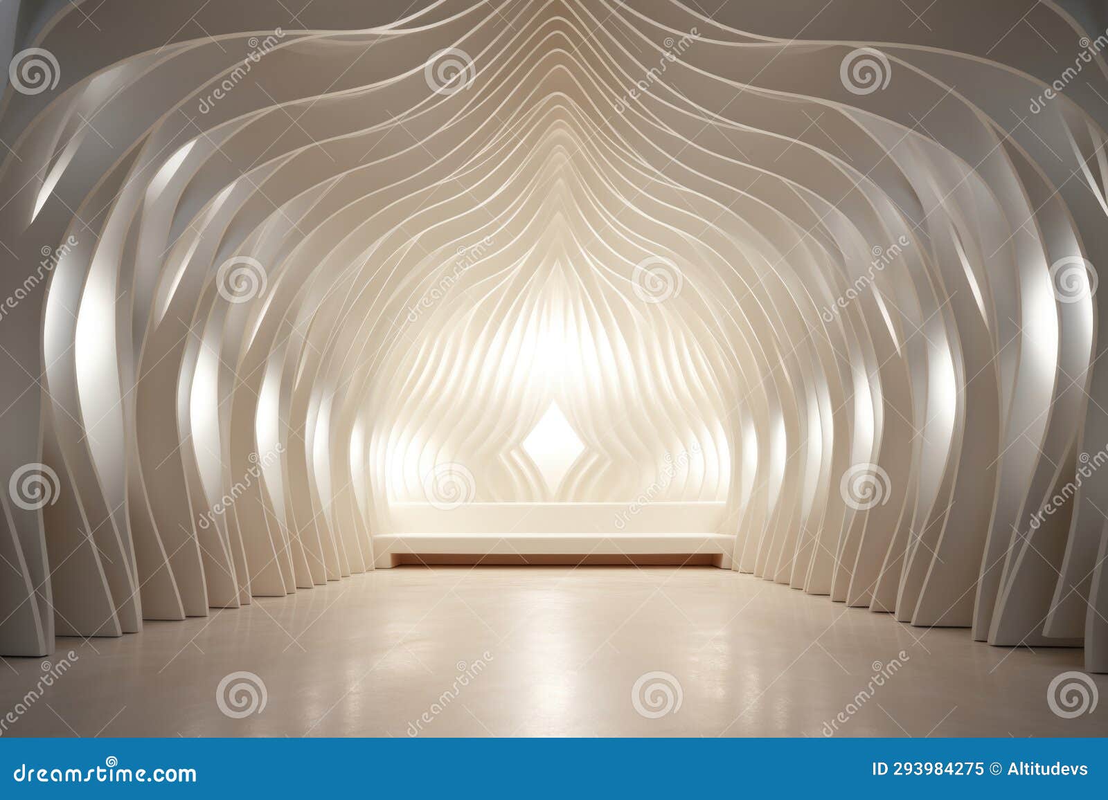 A Minimalist Meditation Chamber with Symmetrical Wall Patterns Stock ...