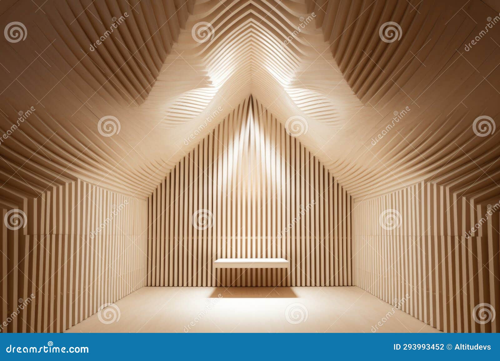 A Minimalist Meditation Chamber with Symmetrical Wall Patterns Stock ...