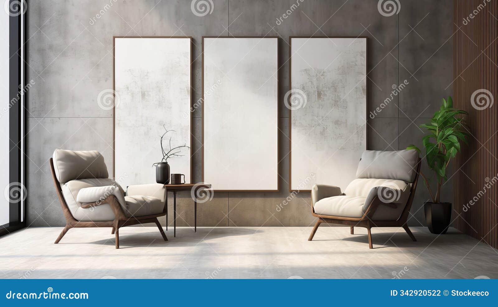 Minimalist Mid-century Casting Frame Design with Simple Decor Stock ...