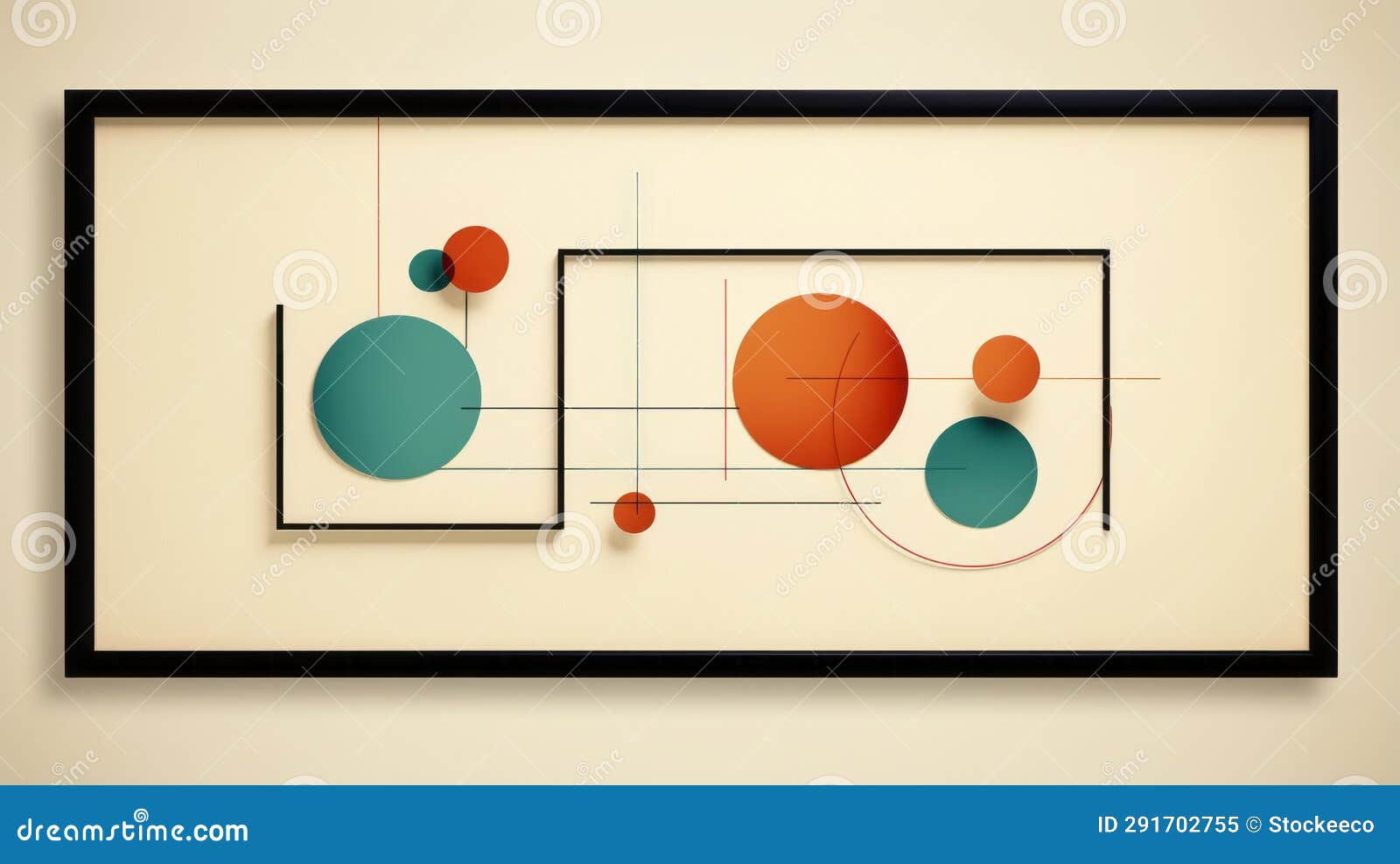Minimalist Mid-century Frame Shift Mutation Art Stock Illustration ...