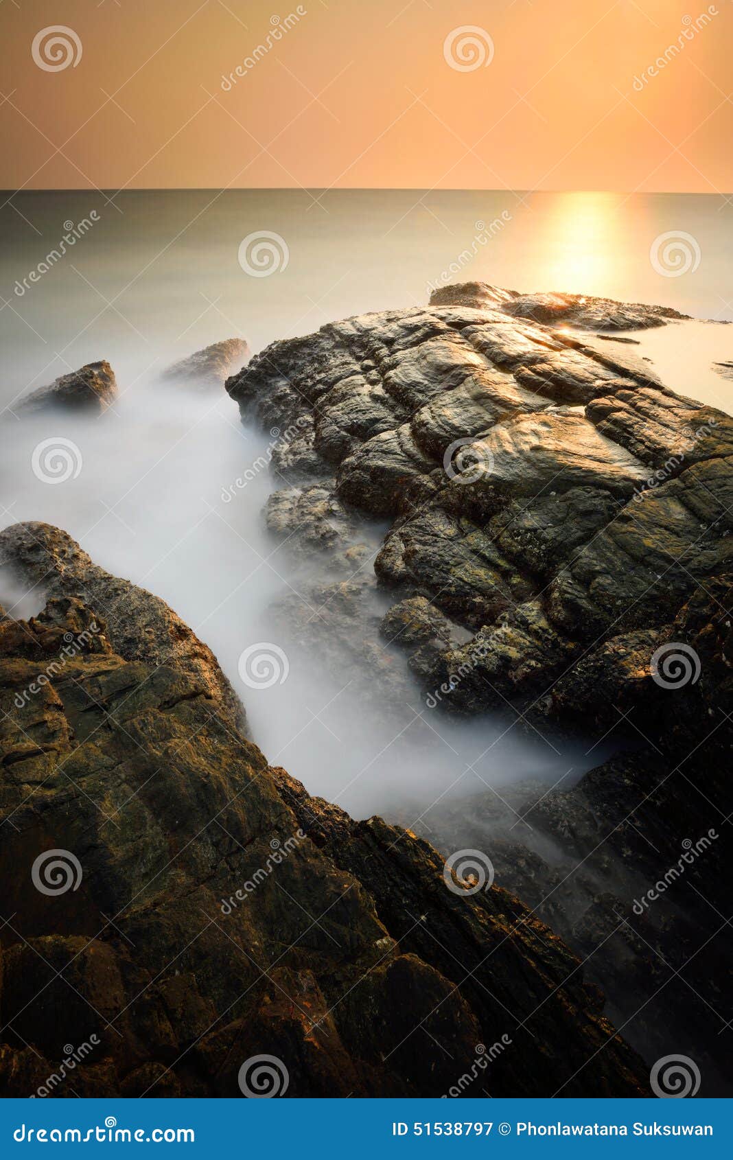 Minimalist Misty Seascape at Sunset Stock Image - Image of moody, dusk ...