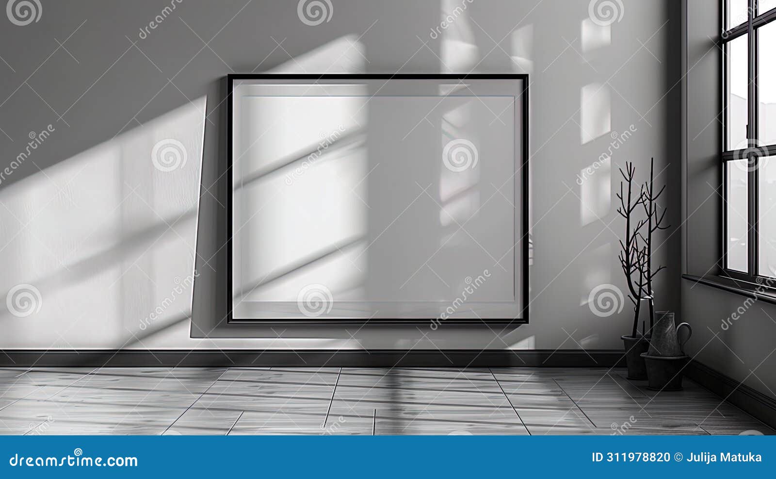 Minimalist Mockup Featuring a Thin Black Frame Against a Pristine White ...