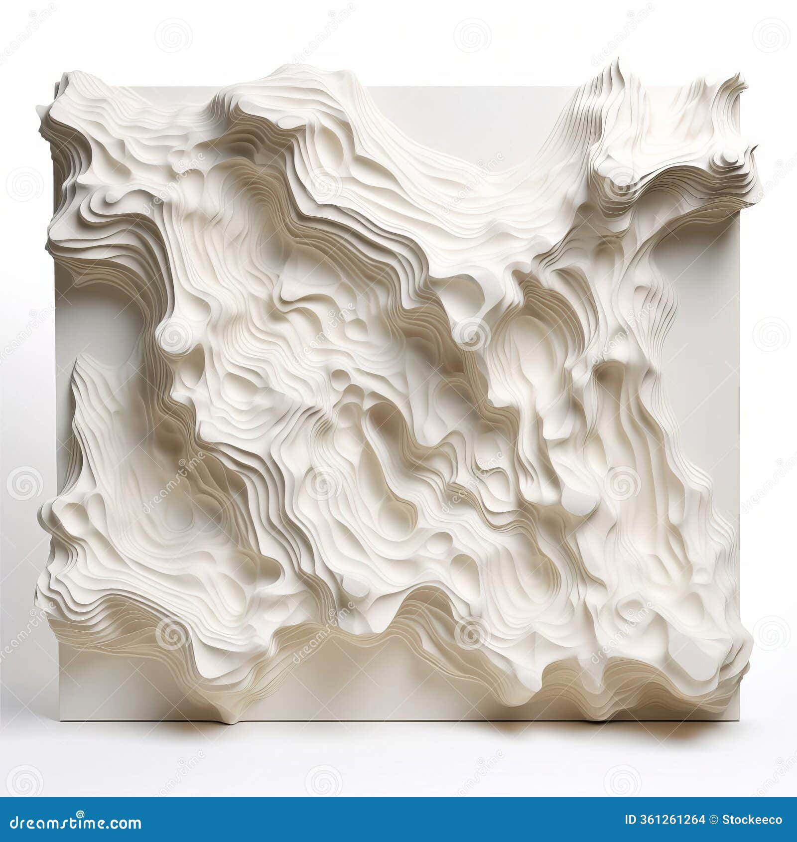 Minimalist Modern 3d Gypsum Sculpture with Undulating Waves Stock ...