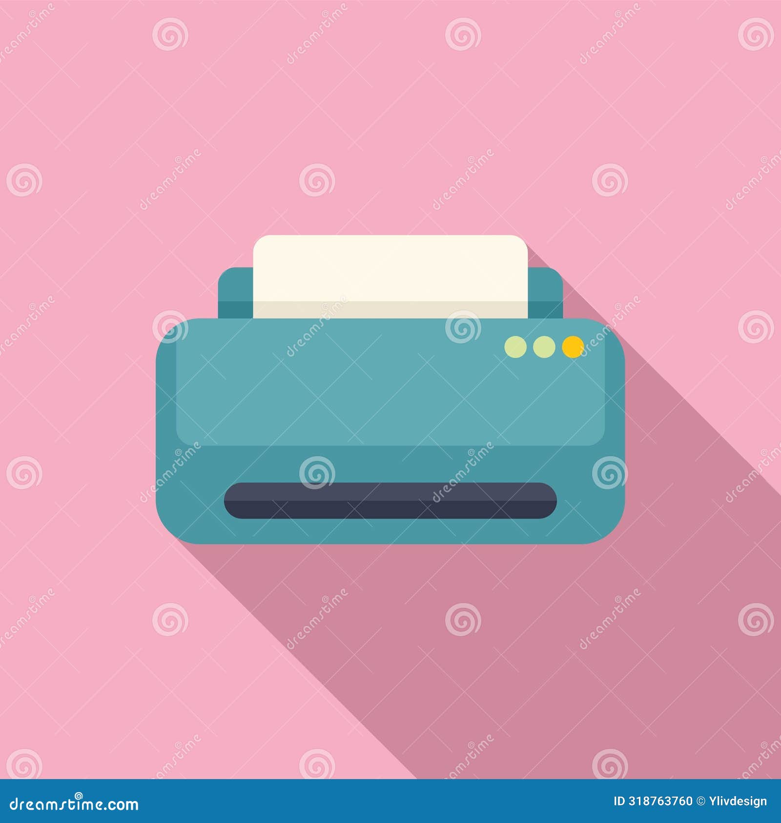 Flat Design Vector Illustration of a Printer Stock Vector ...