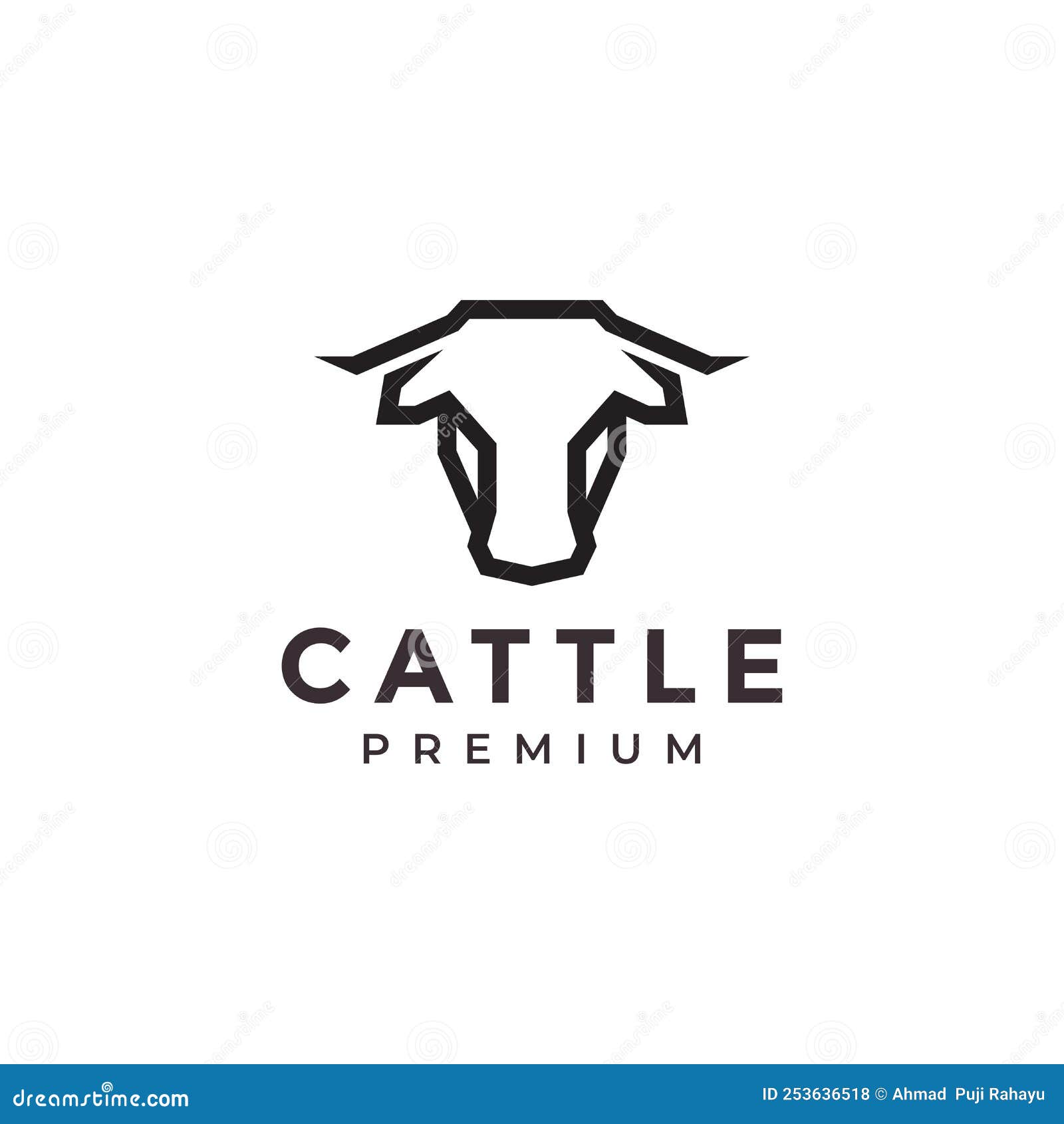 Minimalist Modern Head Cow Cattle Logo Stock Vector - Illustration of ...