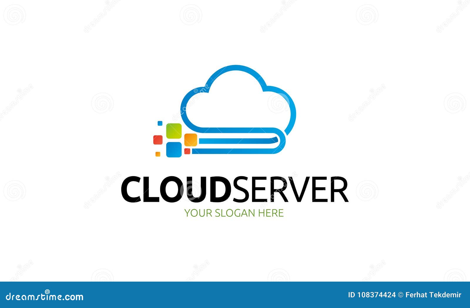 Cloud Server logo template stock vector. Illustration of logo - 108374424