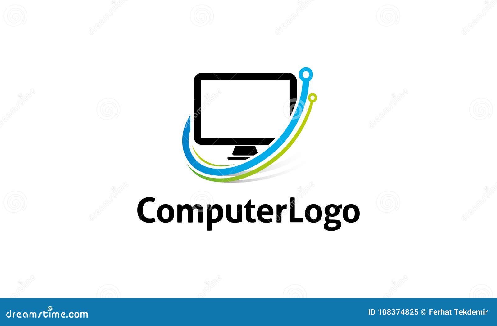 Computer logo template stock vector. Illustration of geek - 108374825