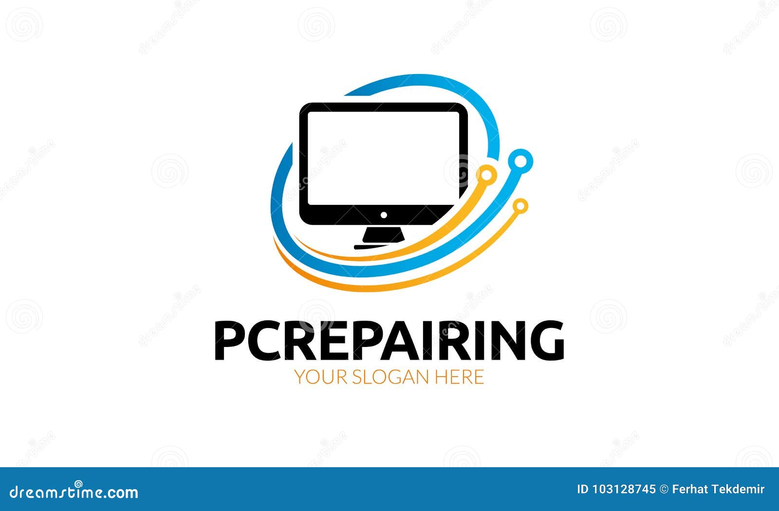 Computer Repair Logo Template Stock Vector - Illustration of simple ...