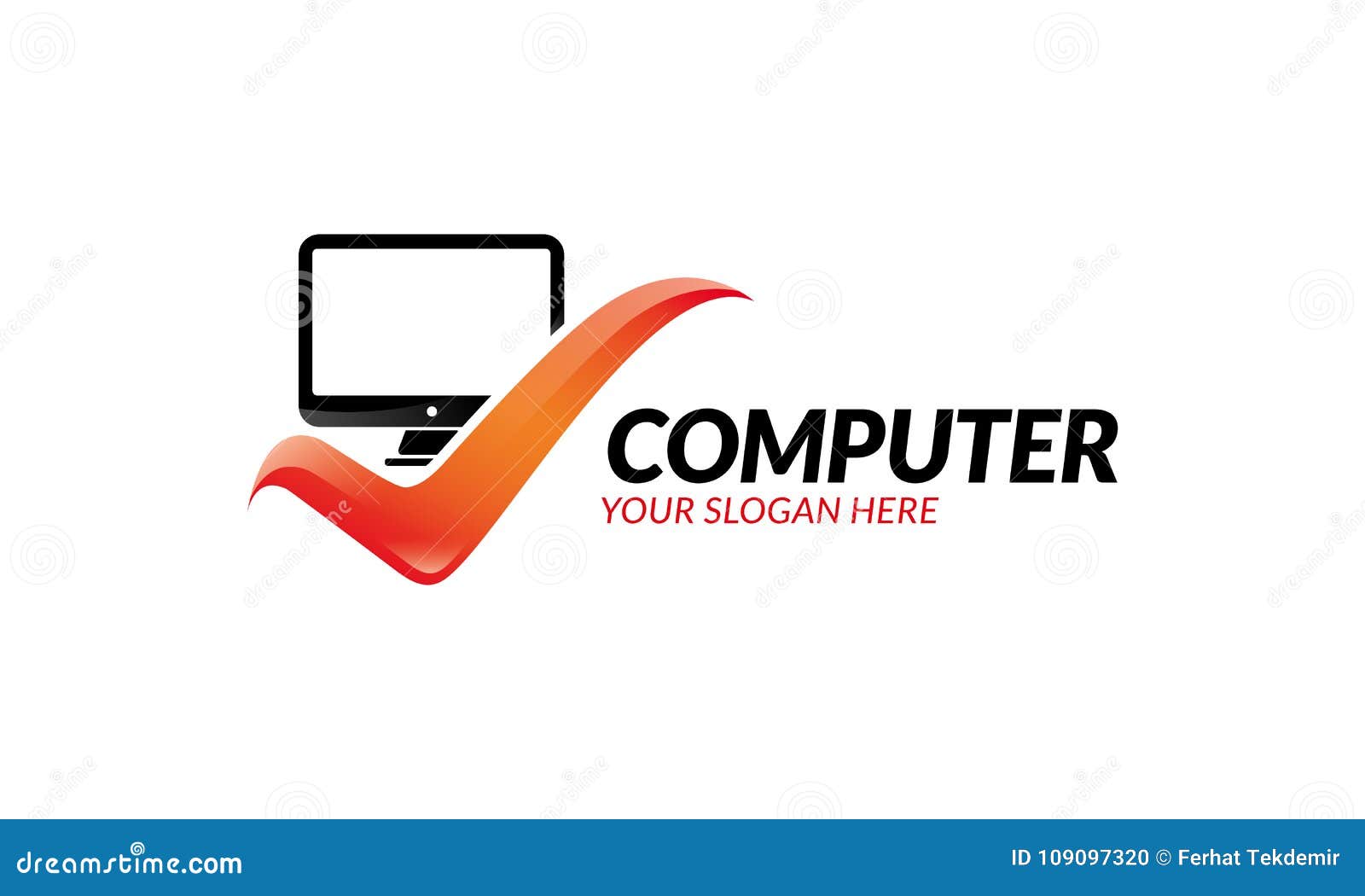Computer Tick Logo Template Stock Illustration - Illustration of repair ...