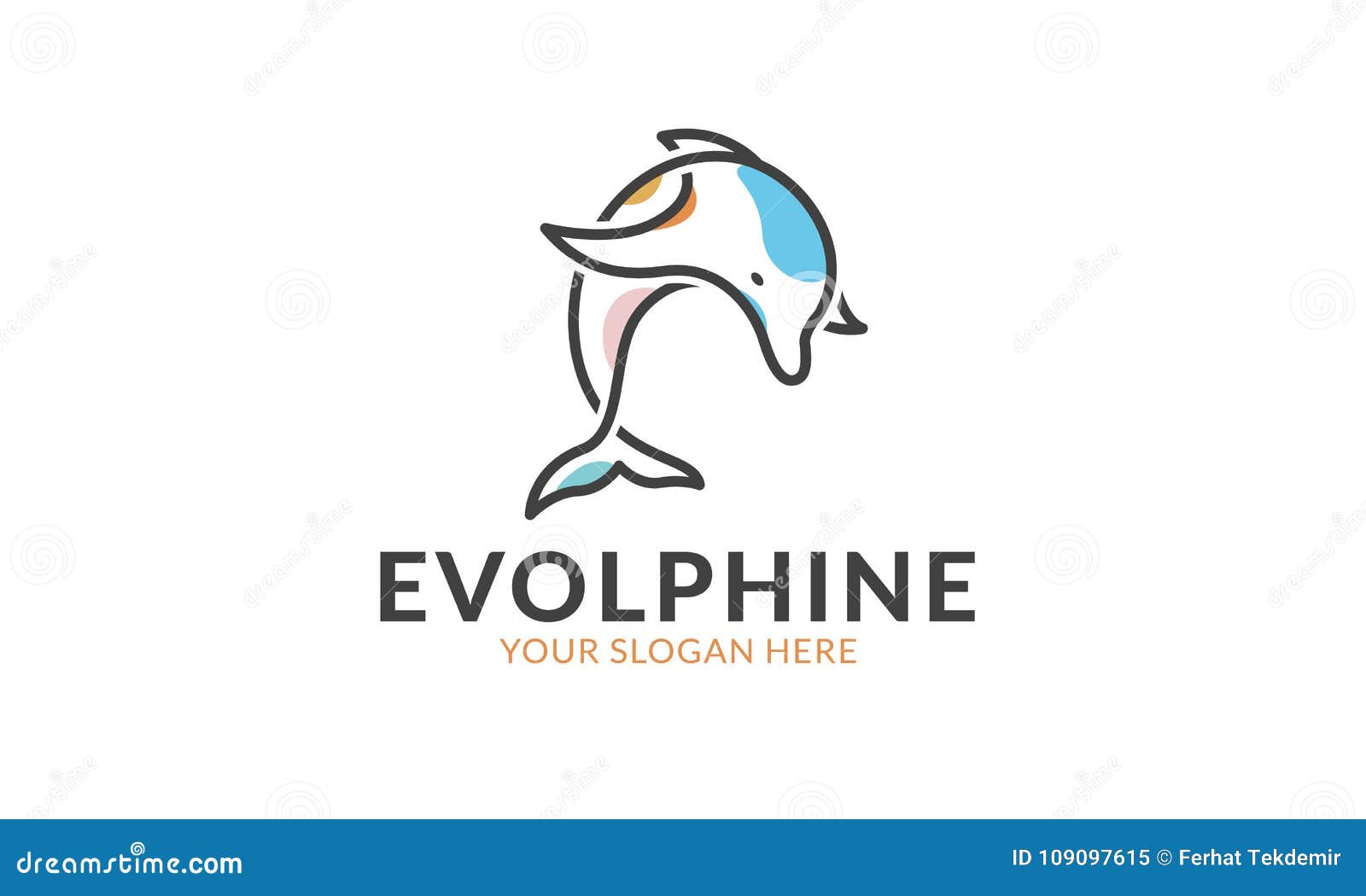 Dolphine Logo Design, Abstract Emblem With Diving Dolphin Vector ...