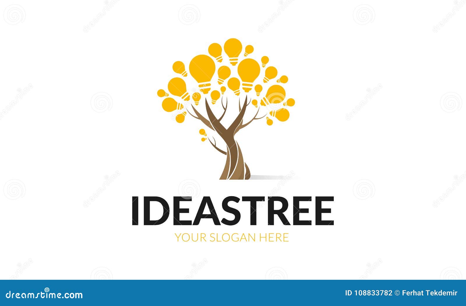 Ideas Tree Logo Template stock illustration. Illustration of bloom ...