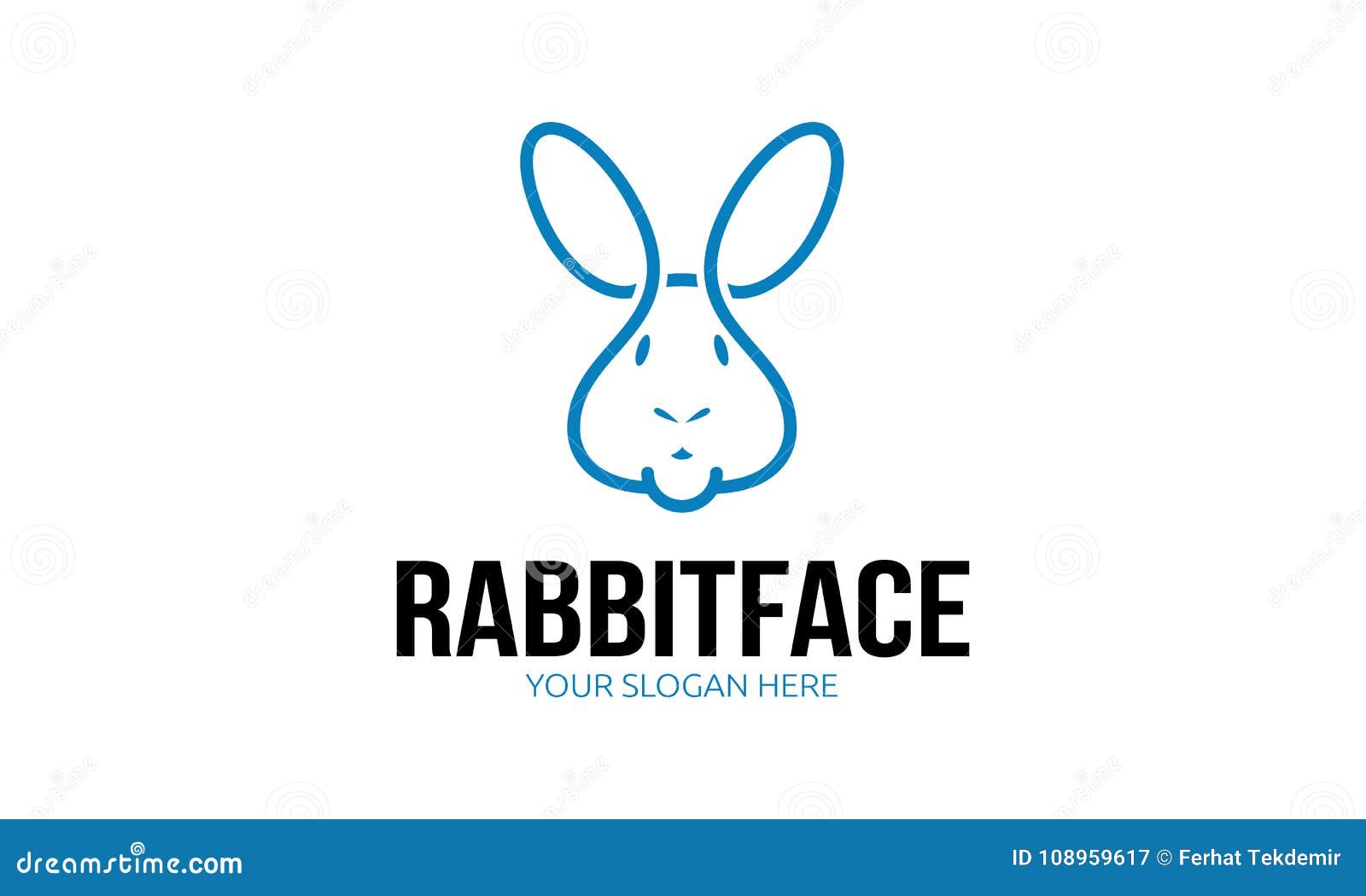 Rabbit Face Logo Template stock illustration. Illustration of feed ...