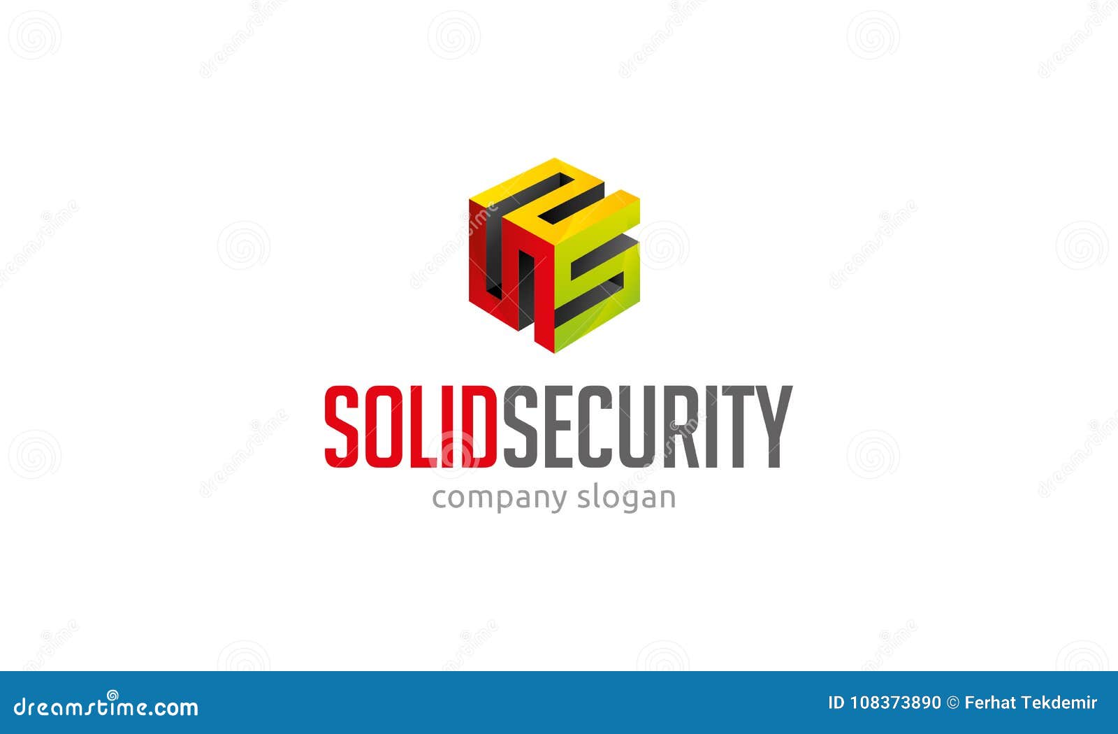 Solid Security Logo Template Stock Illustration - Illustration of ...