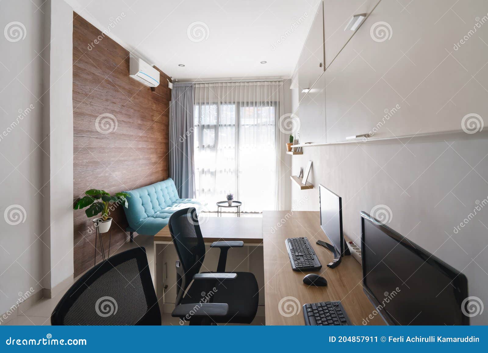 Minimalist Modern Office Space Stock Image - Image of professional ...