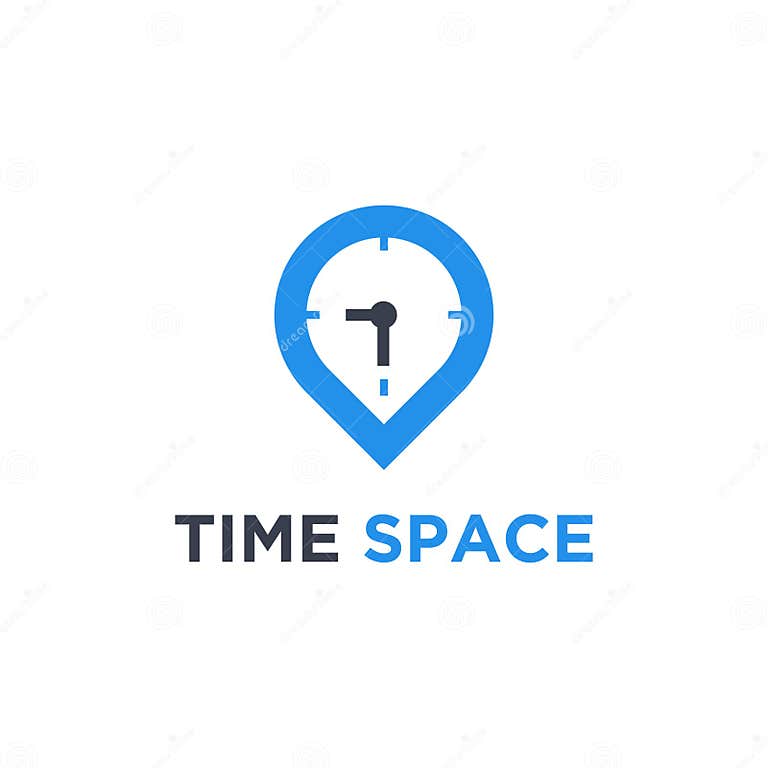 Minimalist Modern Pin and Clock Logo Vector Stock Vector - Illustration ...