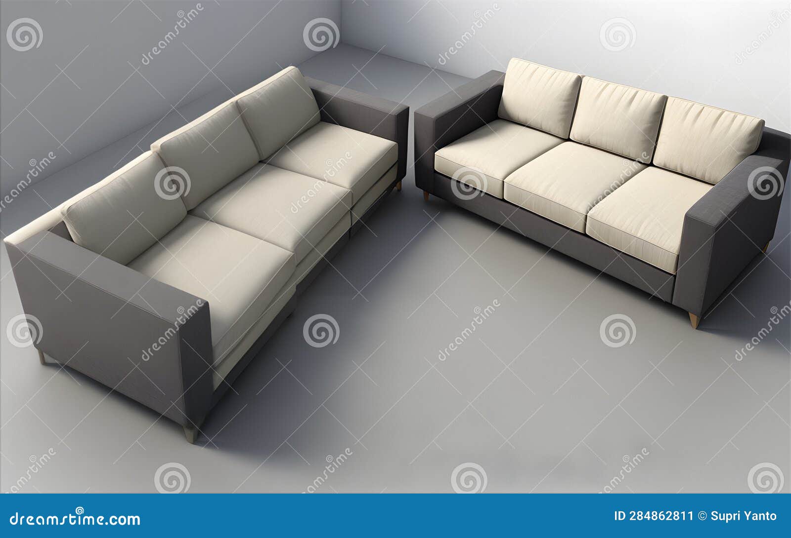 Minimalist Modern Sofa in the Empty Room Stock Illustration ...