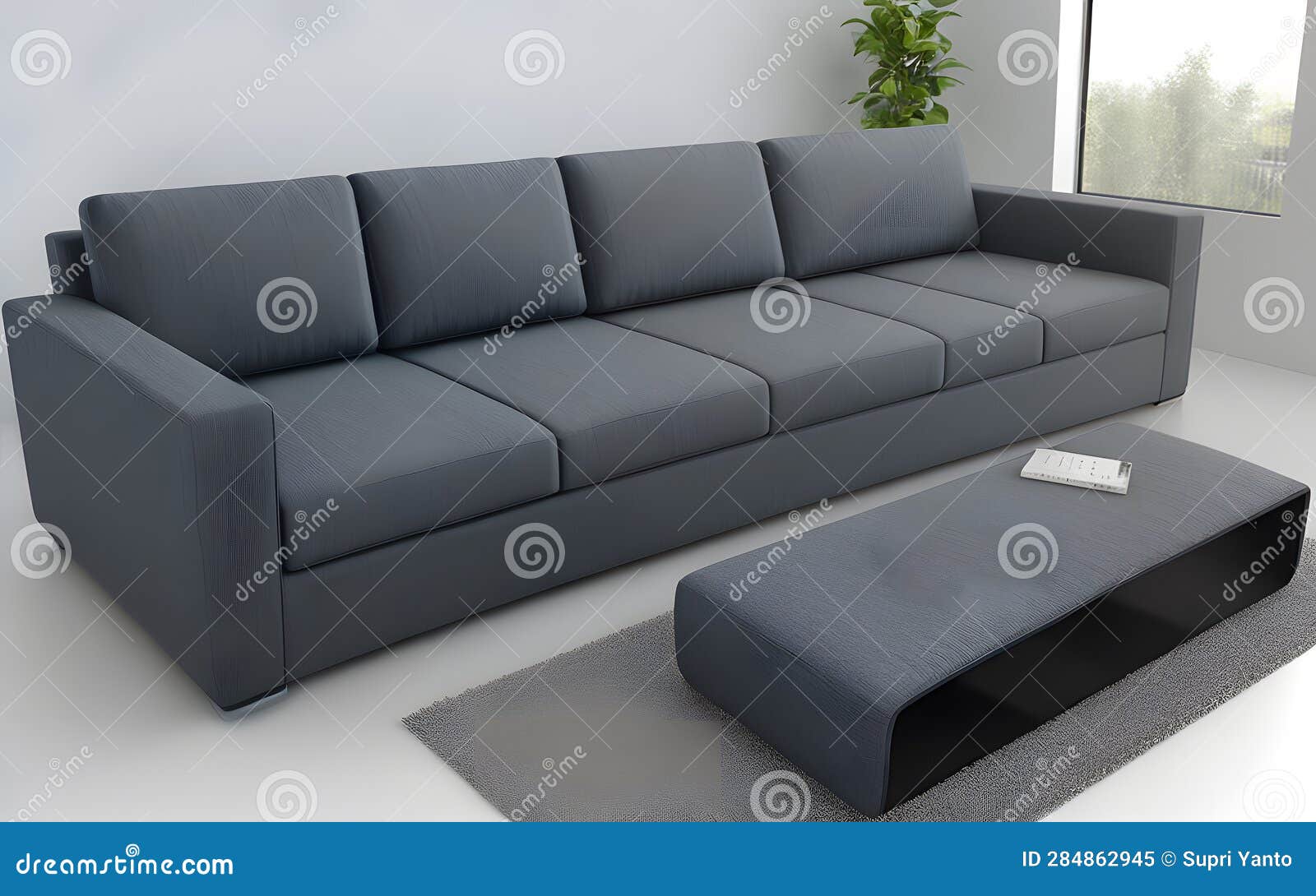 Minimalist Modern Sofa in the Empty Room Stock Illustration ...