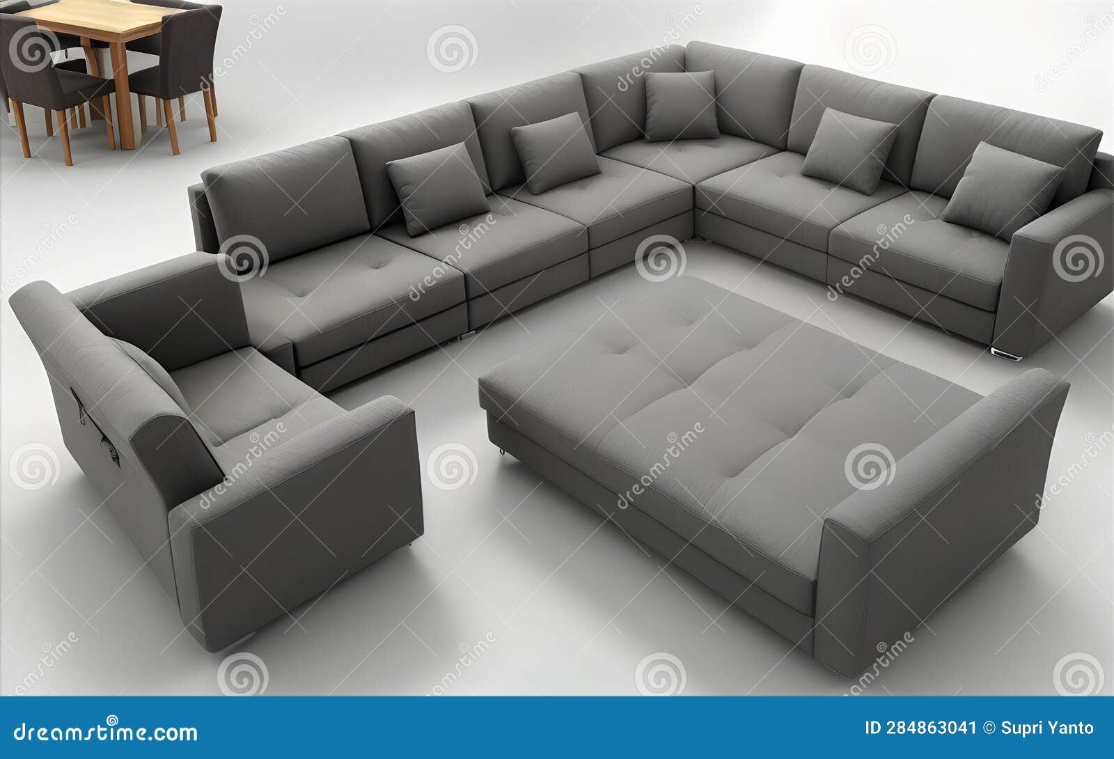 Minimalist Modern Sofa in the Empty Room Stock Illustration ...