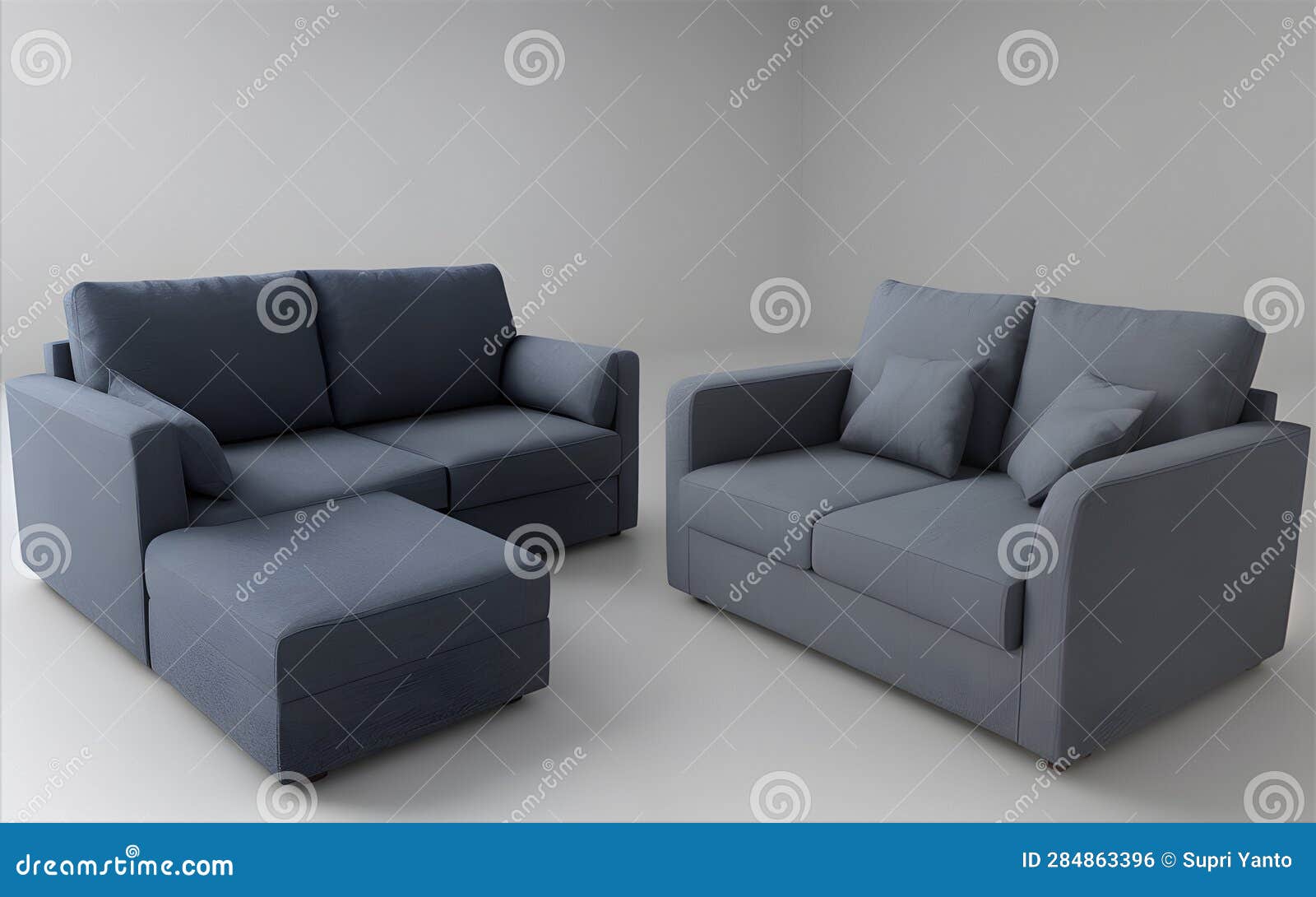 Minimalist Modern Sofa in the Empty Room Stock Illustration ...