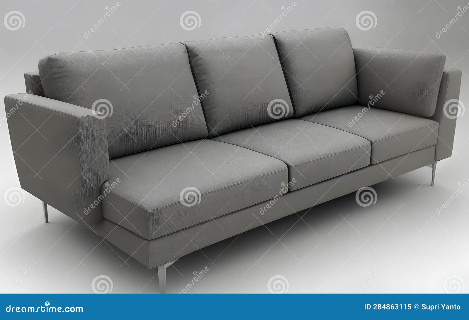 Minimalist Modern Sofa in the Empty Room Stock Illustration ...