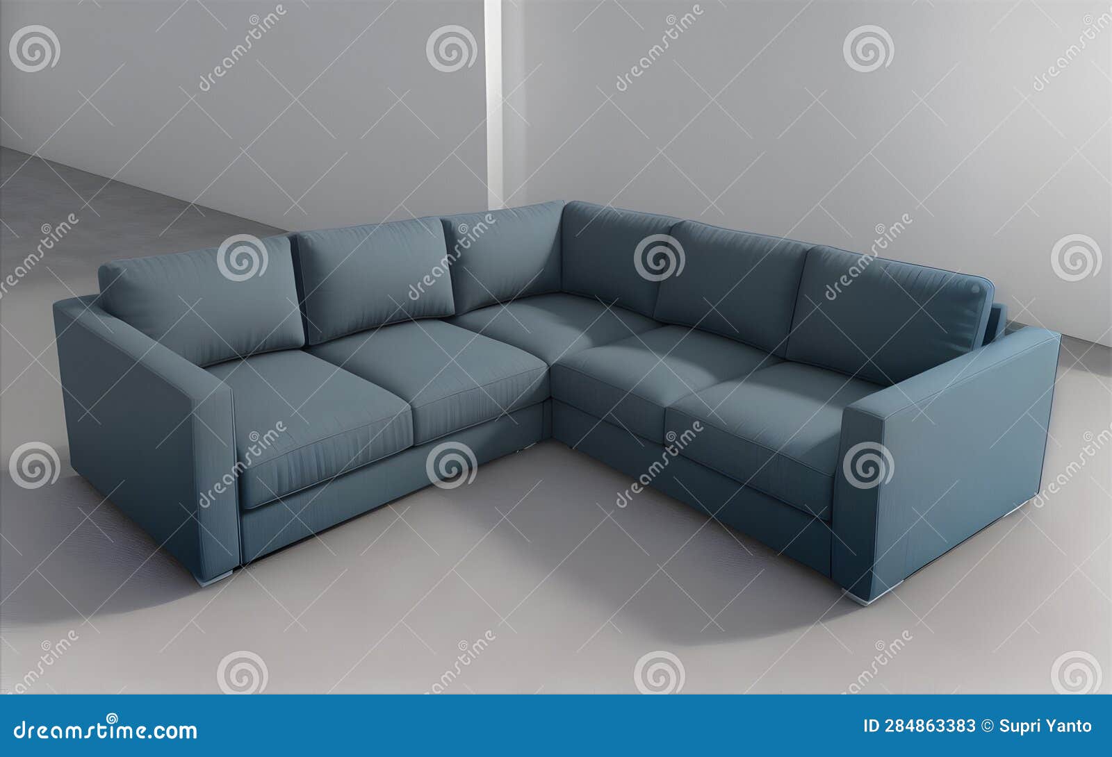 Minimalist Modern Sofa in the Empty Room Stock Illustration ...
