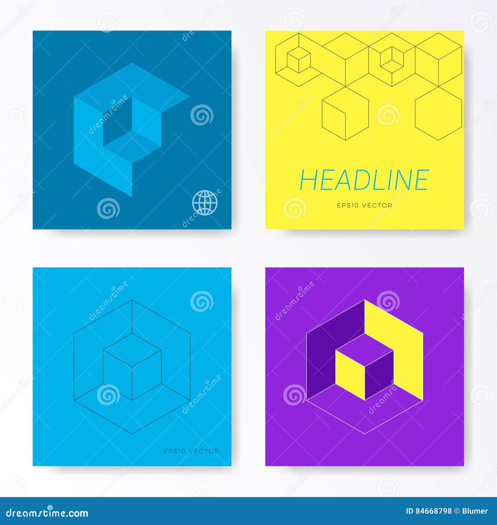 Minimalist Modern Square Card Cover Designs Stock Vector - Illustration ...