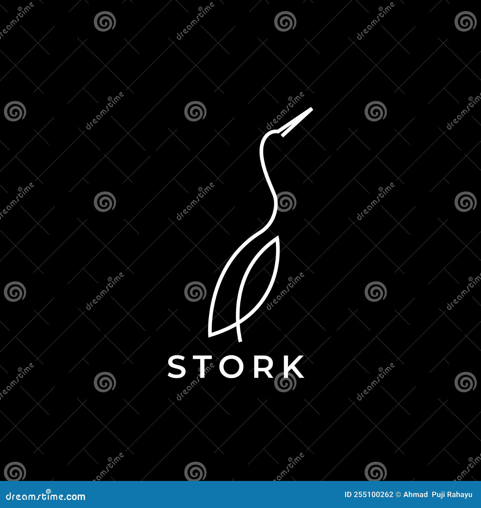 Minimalist Modern Stork Logo Design Stock Vector - Illustration of beak ...