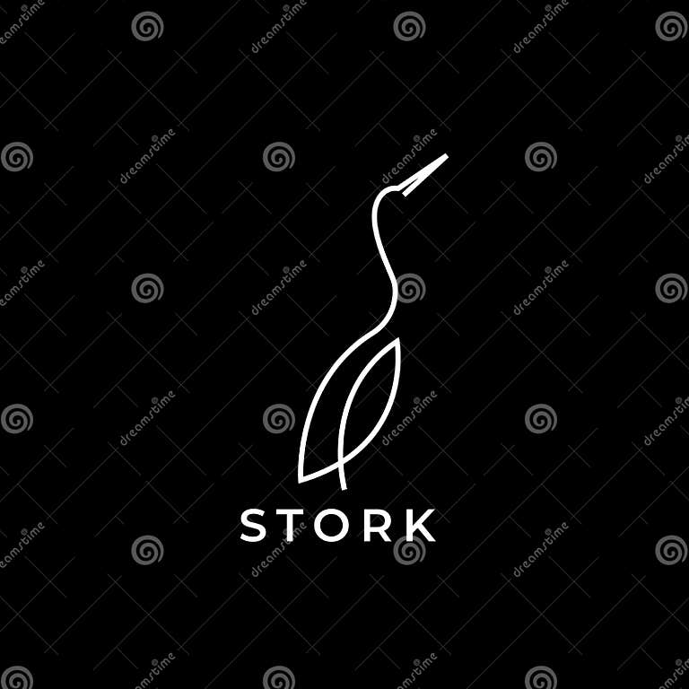 Minimalist Modern Stork Logo Design Stock Vector - Illustration of beak ...