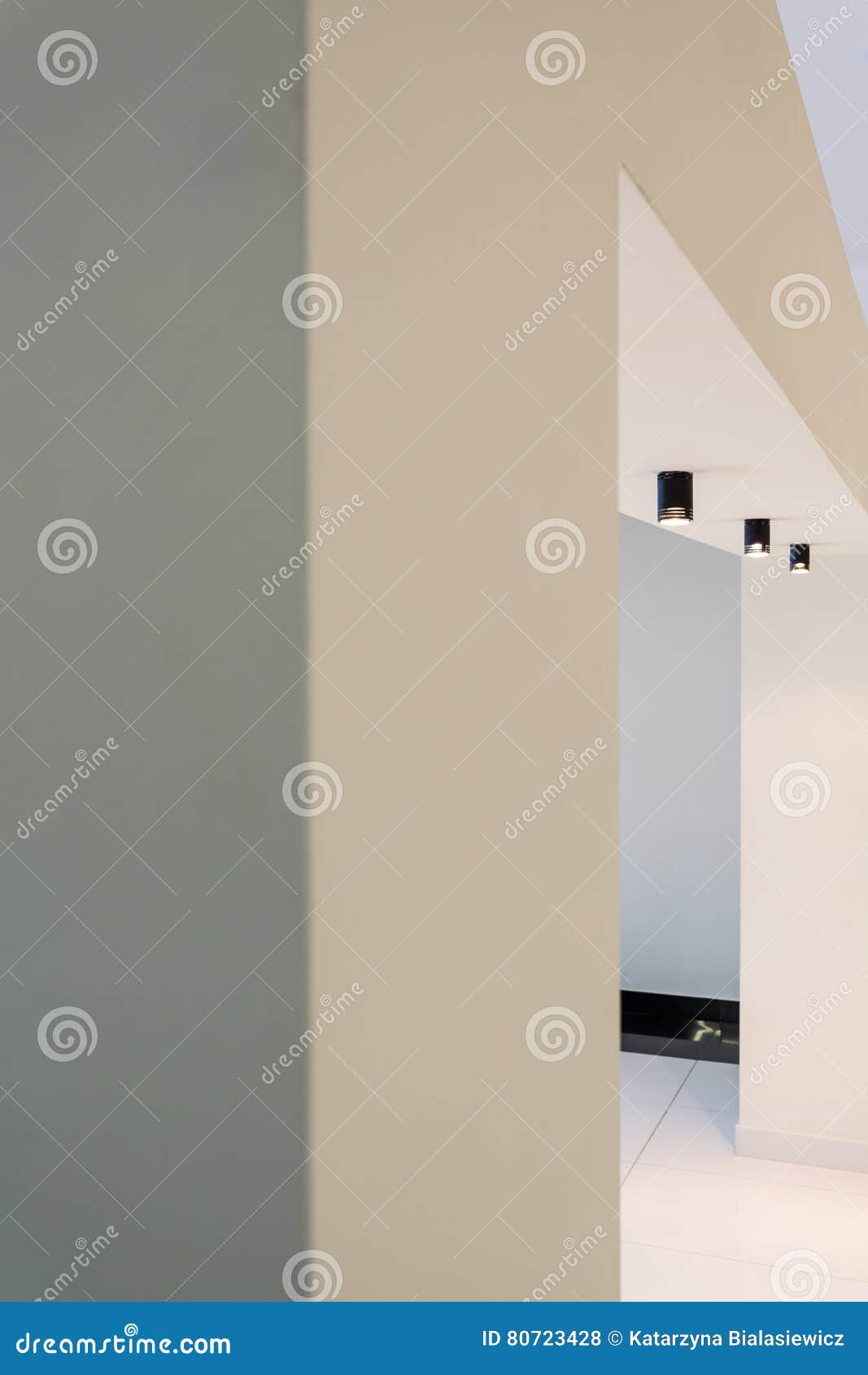 Minimalist Modern White Open Entry Stock Photo - Image of interior ...