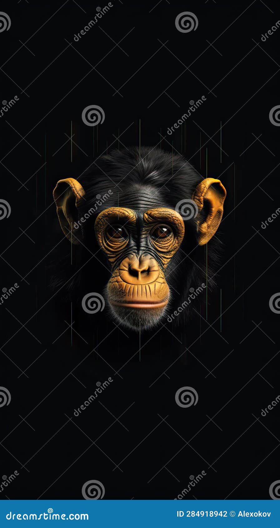 Minimalist Monkey on Dark Background AI Generated Stock Illustration ...
