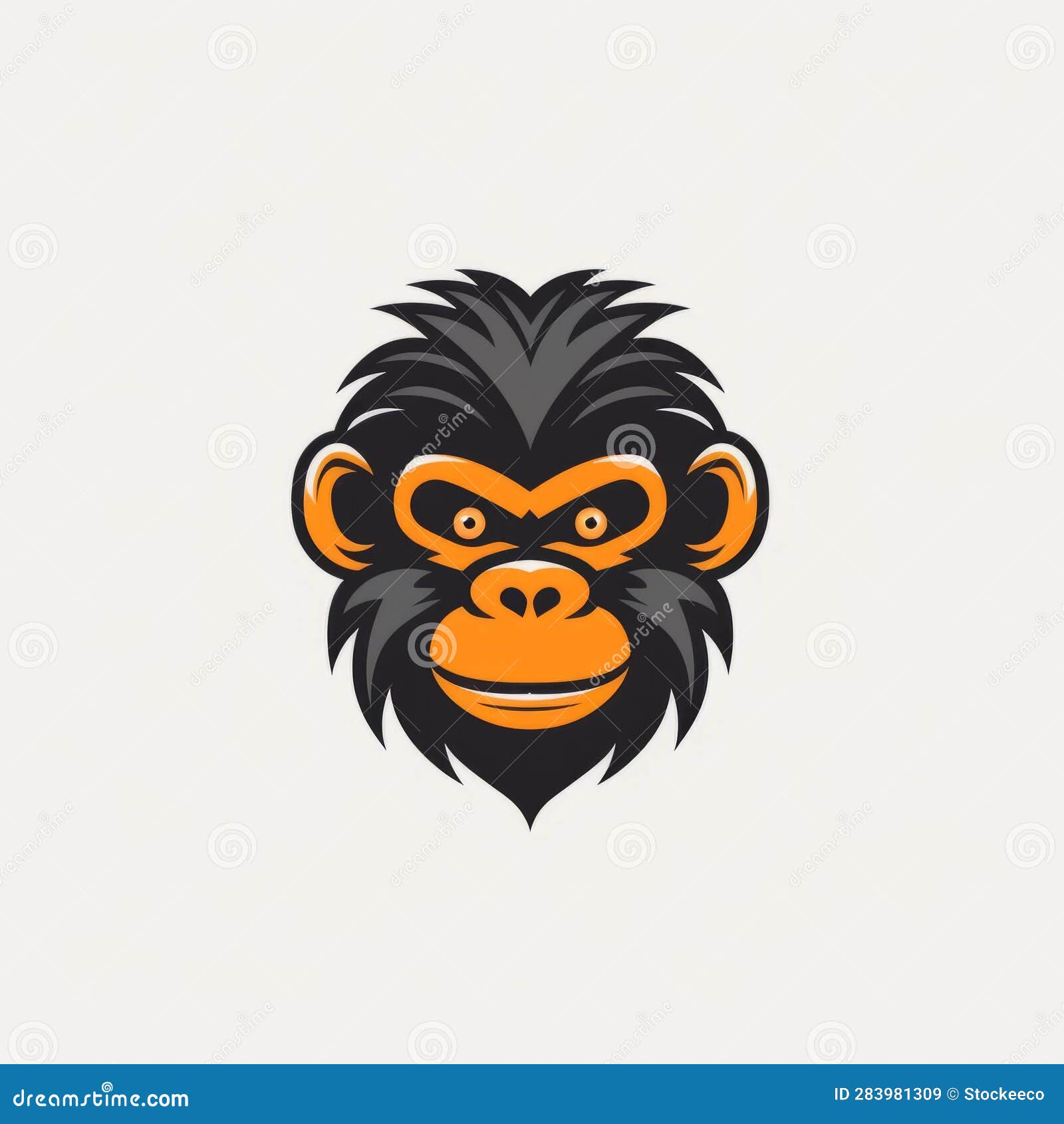 Minimalist Monkey Head Logo Vector Icon for Graphic Design Stock ...