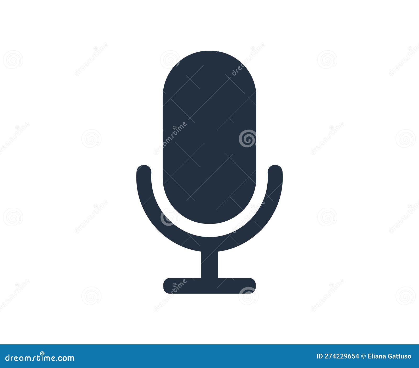 Minimalist Monochromatic Microphone Symbol. Vector Illustration. Flat ...