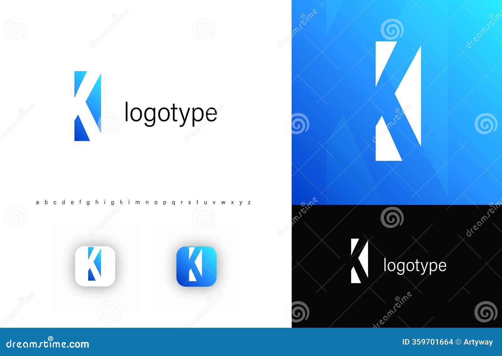 Minimalist Monogram Letter K Logo with Angular Cutout Style and ...