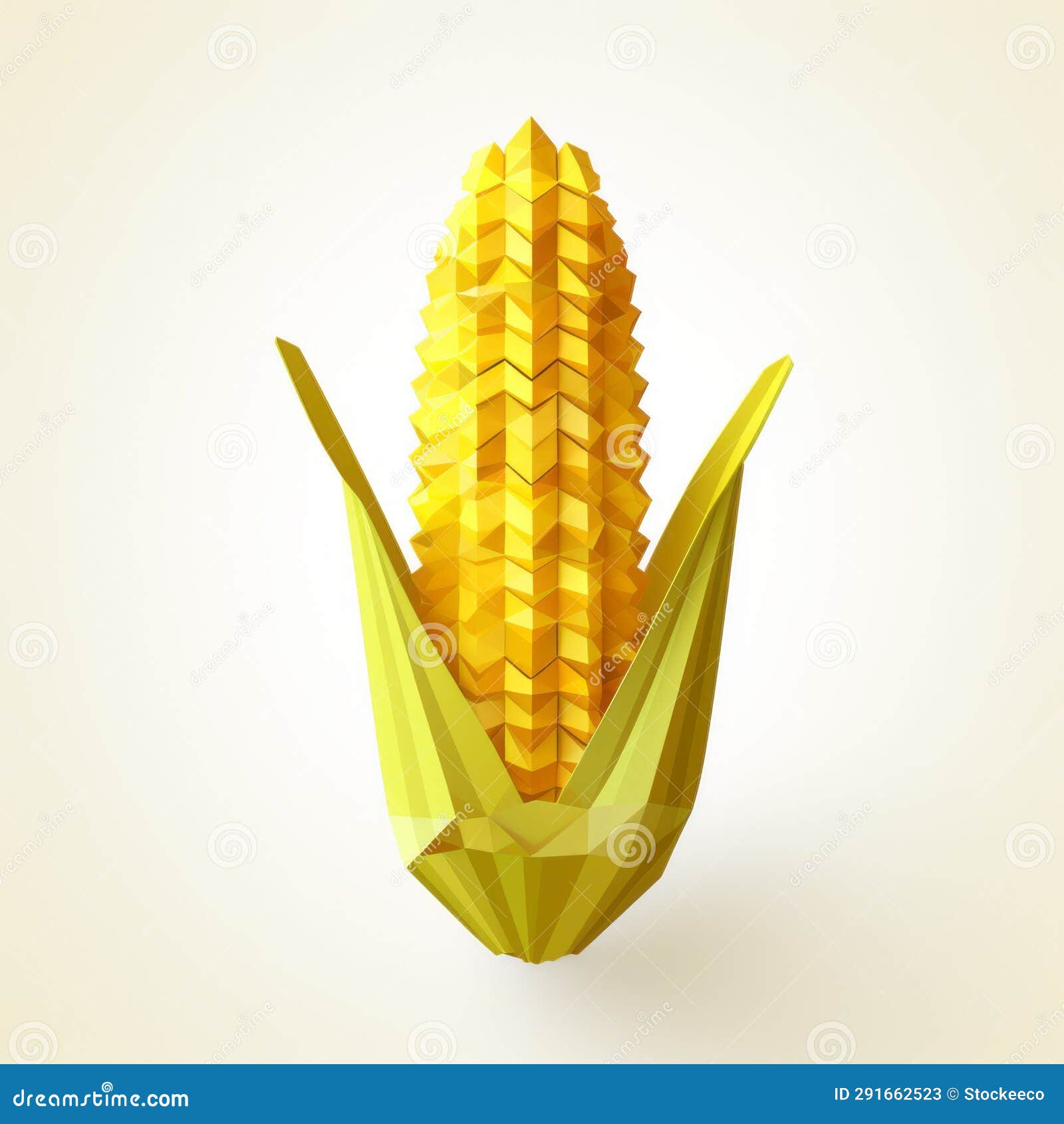 Minimalist Multifaceted Corn Illustration in Low Poly Style Stock ...