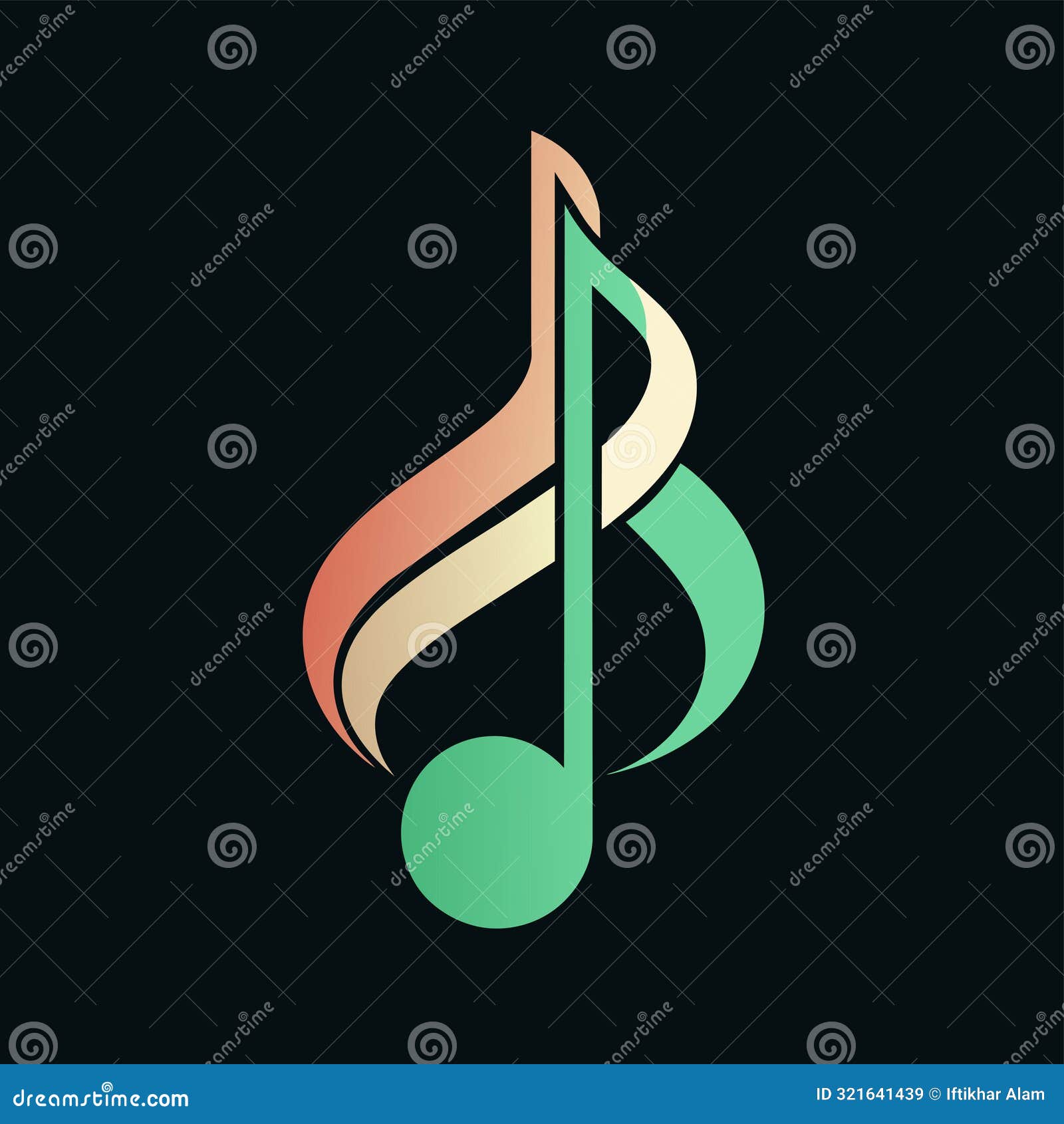 Minimalist Music Note Logo Design in Green and Orange, Design a ...