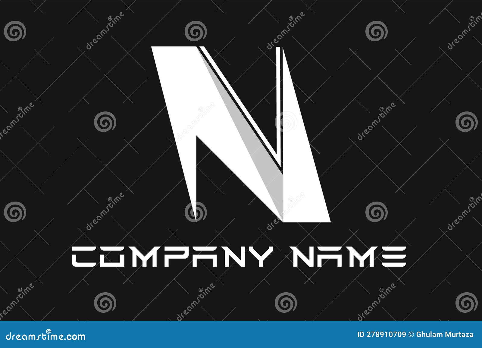 The Minimalist N Initial Logo Design Stock Vector - Illustration of ...
