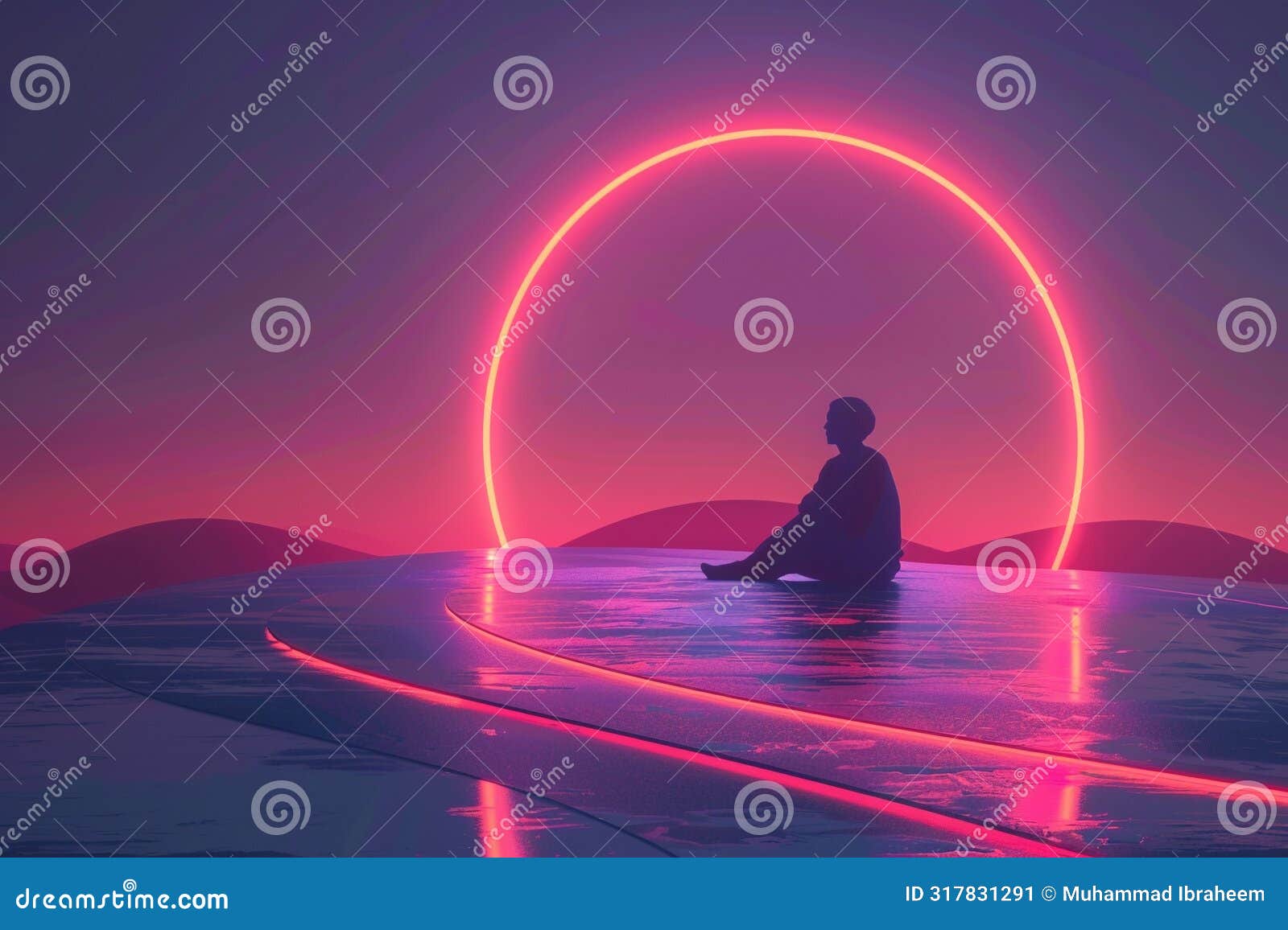 A Minimalist Neon Abstract Wallpaper with Simple Shapes and Subtle ...