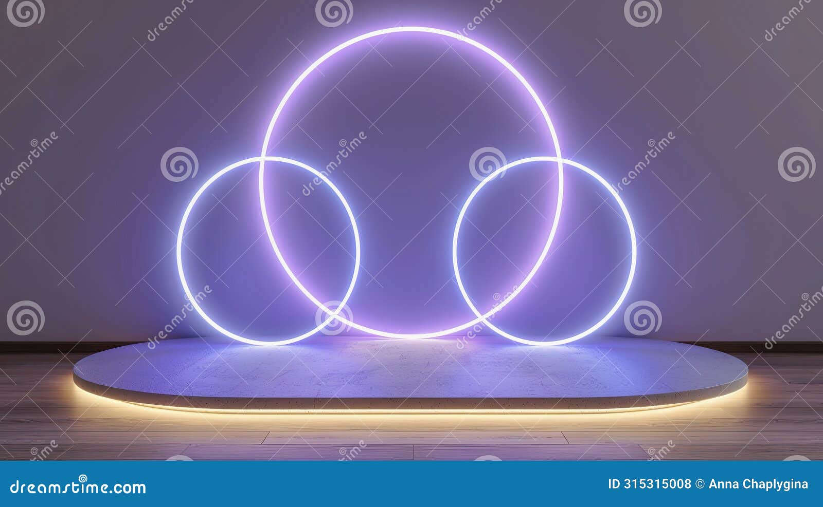 Minimalist Neon Circle Stage Design, Product Display Mock Up Stock ...