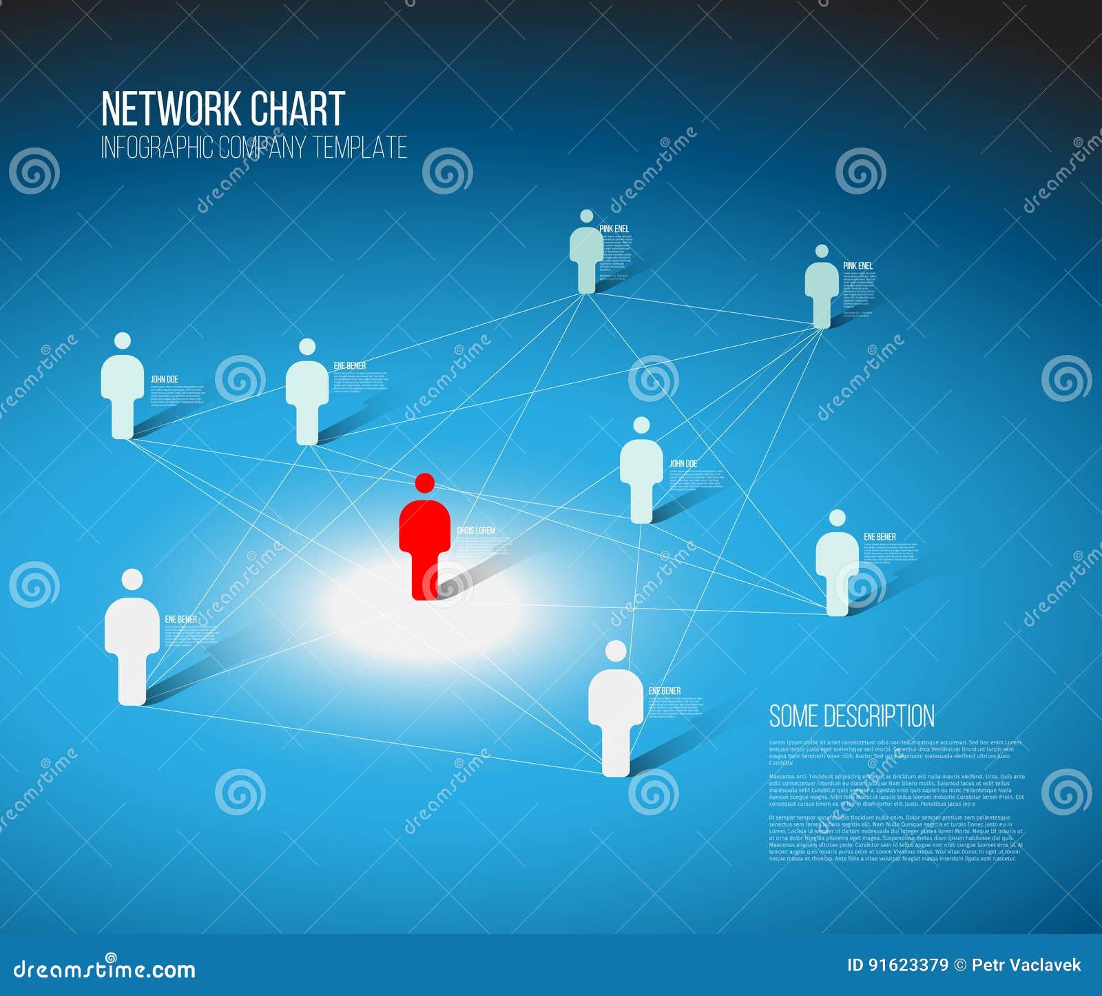 Minimalist Network 3d Chart Stock Vector - Illustration of light ...