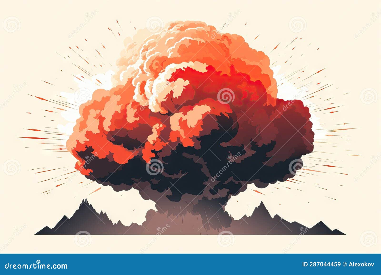 Minimalist Nuclear Bomb Explosion AI Generated Stock Illustration ...