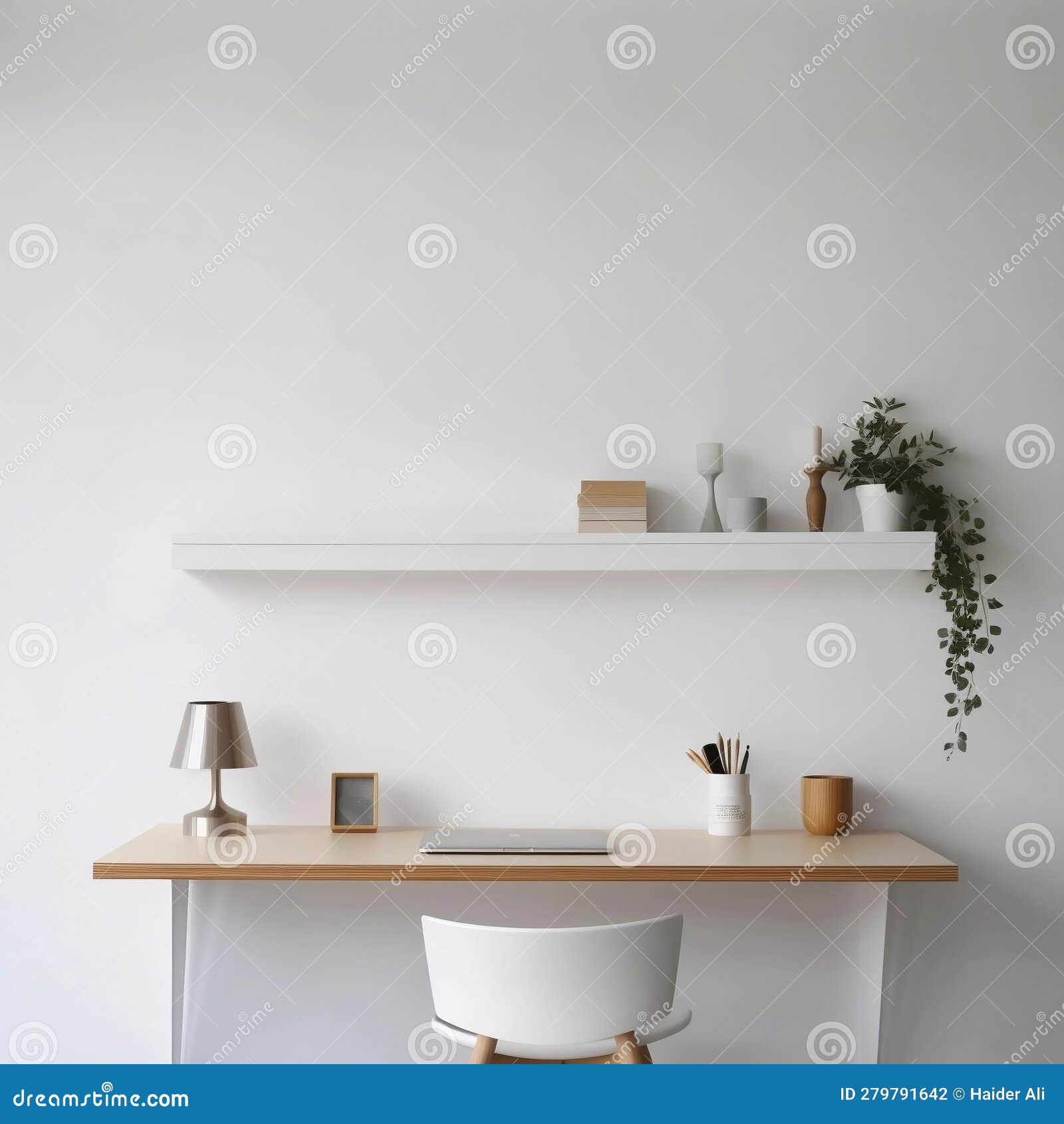 Minimalist Office Desk with Simple Office Essentials. Generative AI ...