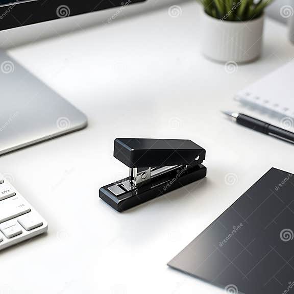 A Minimalist Office Setup with a Single Staple Puller on a Light ...