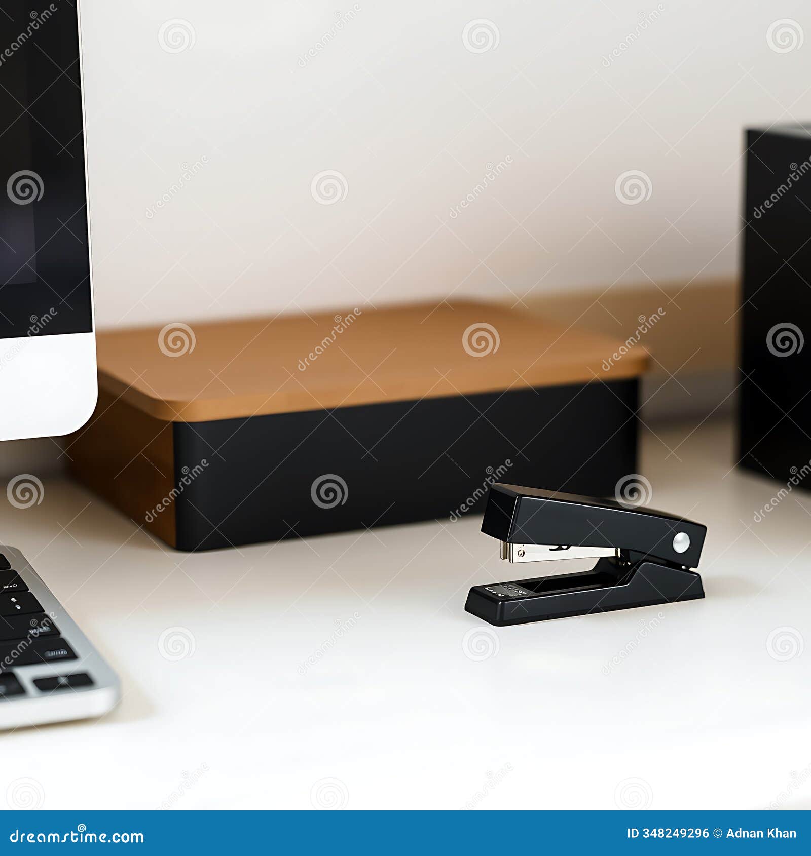 A Minimalist Office Setup with a Single Staple Puller on a Light ...