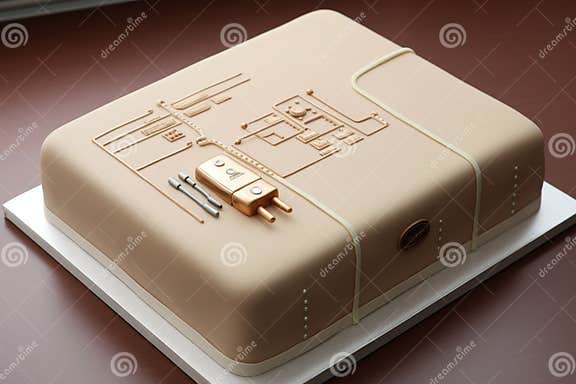 Minimalist Office Themed Cake Featuring Folder Design and Cute Notepad ...