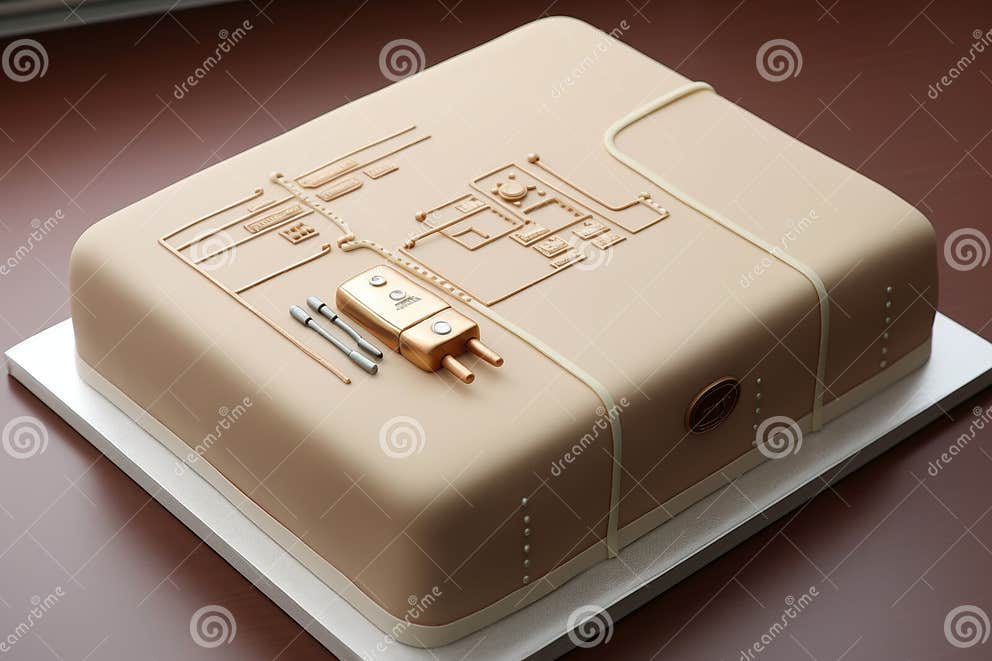 Minimalist Office Themed Cake Featuring Folder Design and Cute Notepad ...