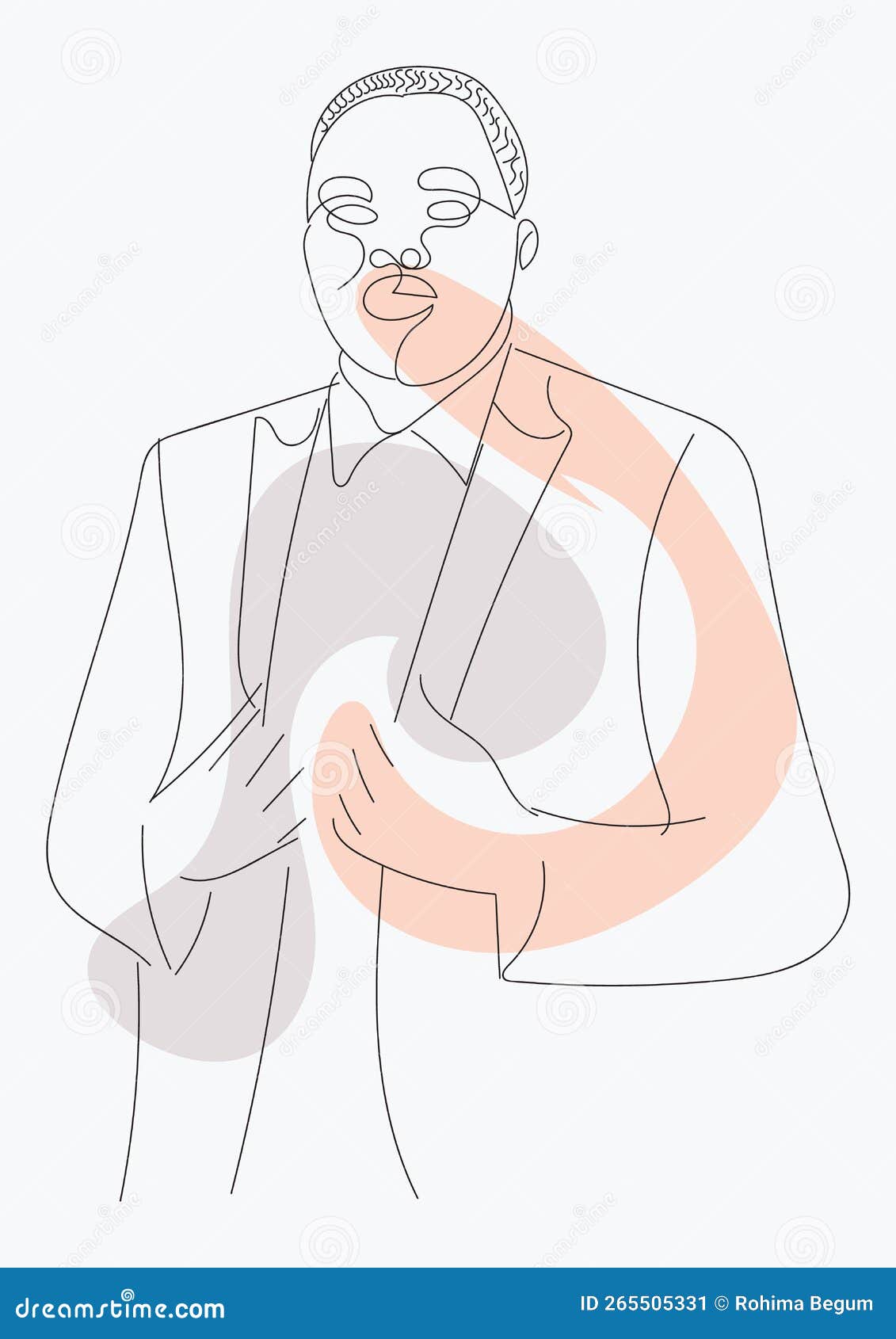 Minimalist One Line Drawing. Plane Contour Illustration Stock Vector ...