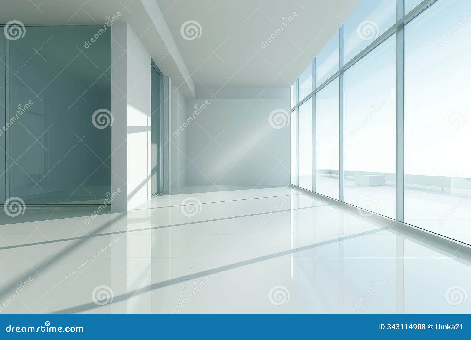 Minimalist Open Space with Floor-to-ceiling Windows and Natural Light ...