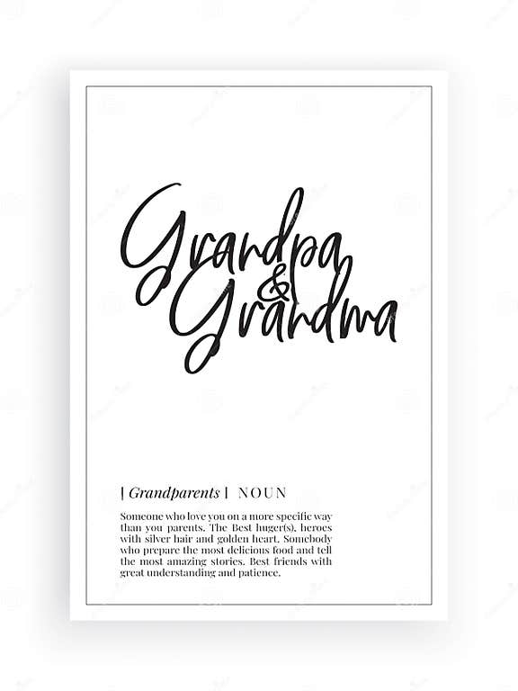 Minimalist Wording Design, Grandpa Grandma Definition, Wall Decor, Wall ...