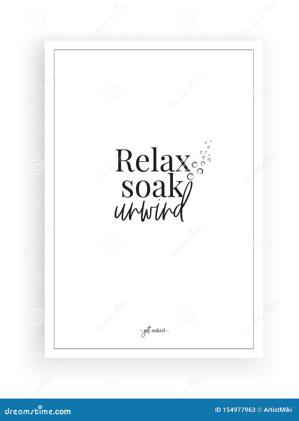 Minimalist Poster Design, Vector, Relax, Soak, Unwind, Beautiful Short ...