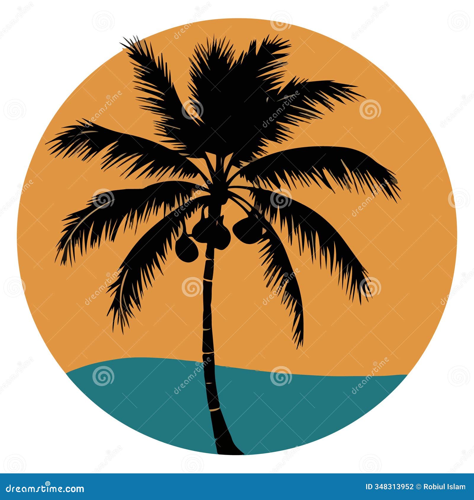 Minimalist Palm Tree Vector Design. Stock Illustration - Illustration ...